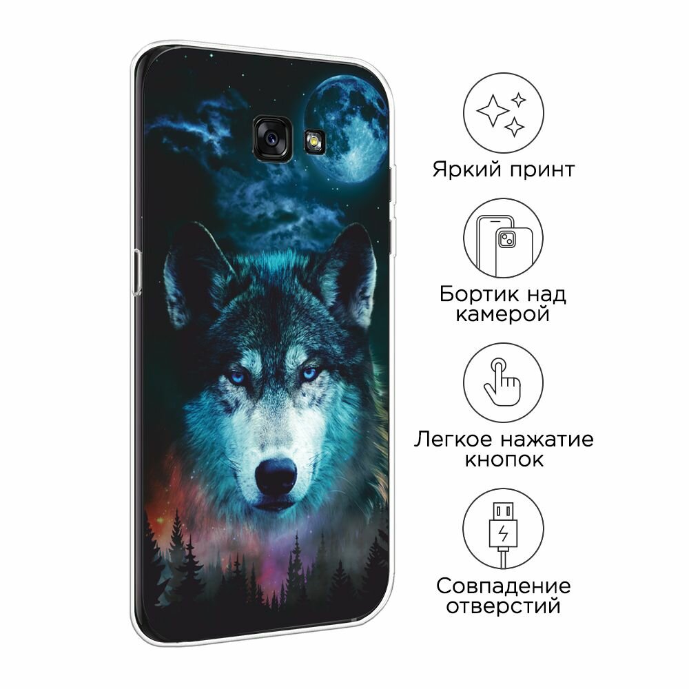 Чехол на Samsung Galaxy A7 2017 / Самсунг Галакси А7 2017 с принтом "Лунный волк" — фото 1