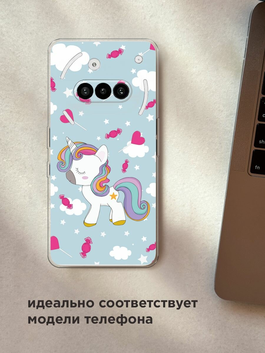 Чехол на Nothing Phone 3a / Нотинг Фон 3а с принтом "Сладкий единорожек" — фото 1