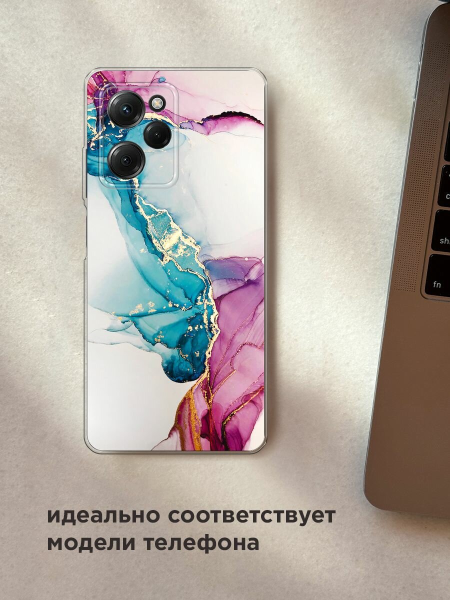 Чехол на Xiaomi Poco X5 Pro 5G / Сяоми Поко X5 Про 5G с принтом "Розовые разводы рисунок" — фото 1