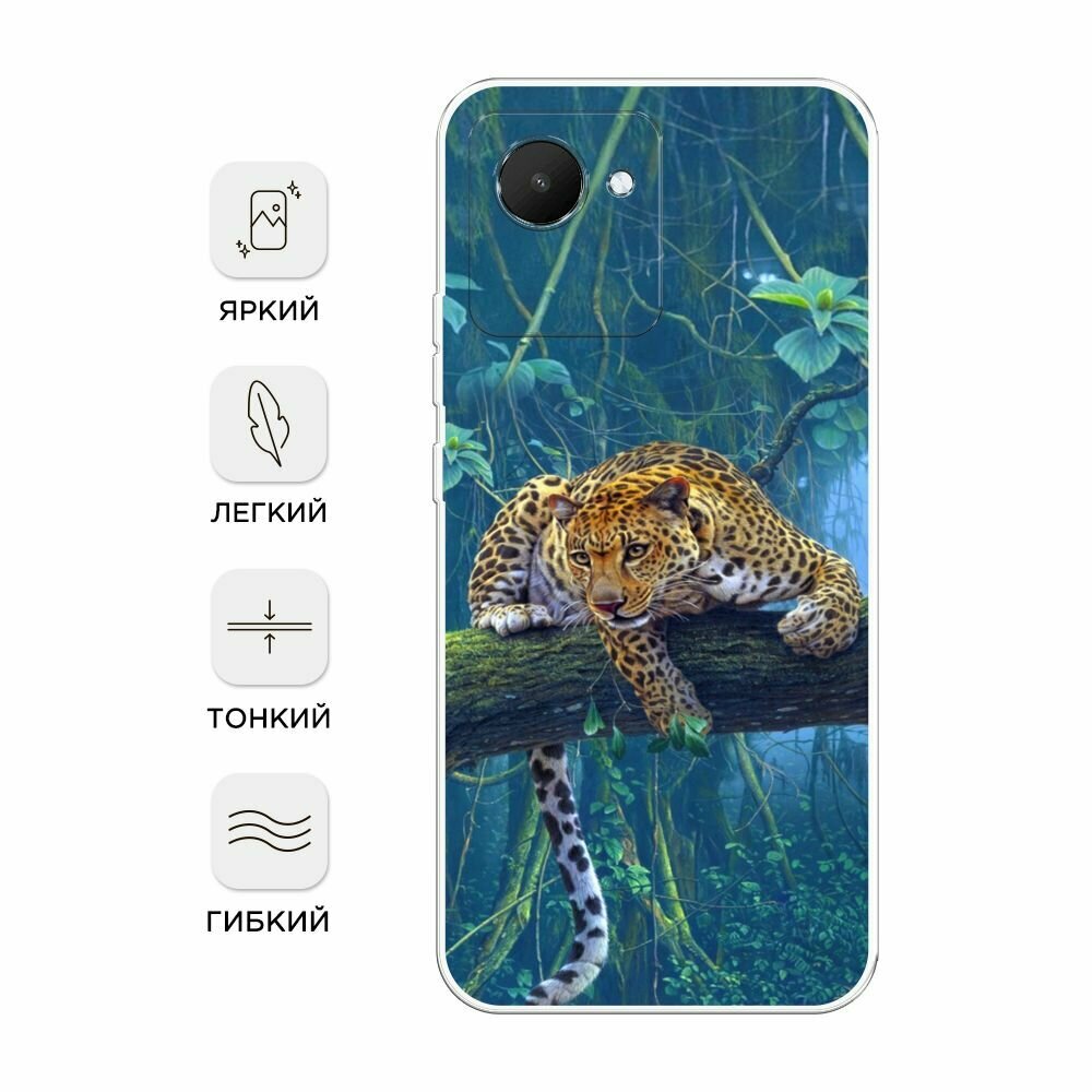 Чехол на Realme C30 / Реалми C30 с принтом "Леопард охотник" — фото 1
