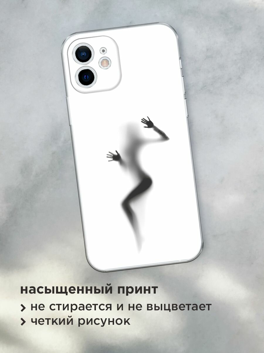 Чехол на Apple iPhone 12 mini / Айфон 12 Мини с принтом "Девушка в душе" — фото 1