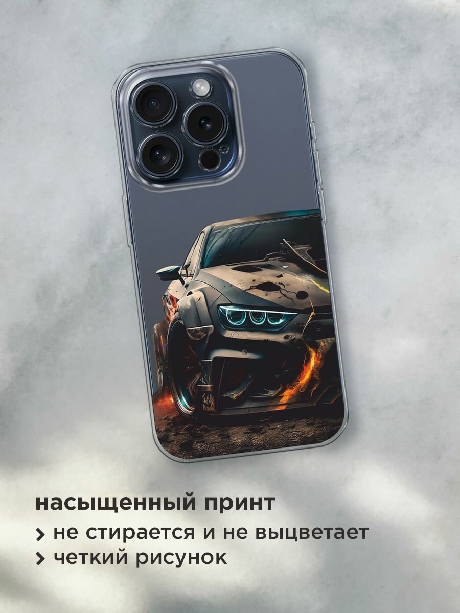 Чехол на Apple iPhone 15 Pro / Айфон 15 Про с принтом "На износ", прозрачный — фото 1