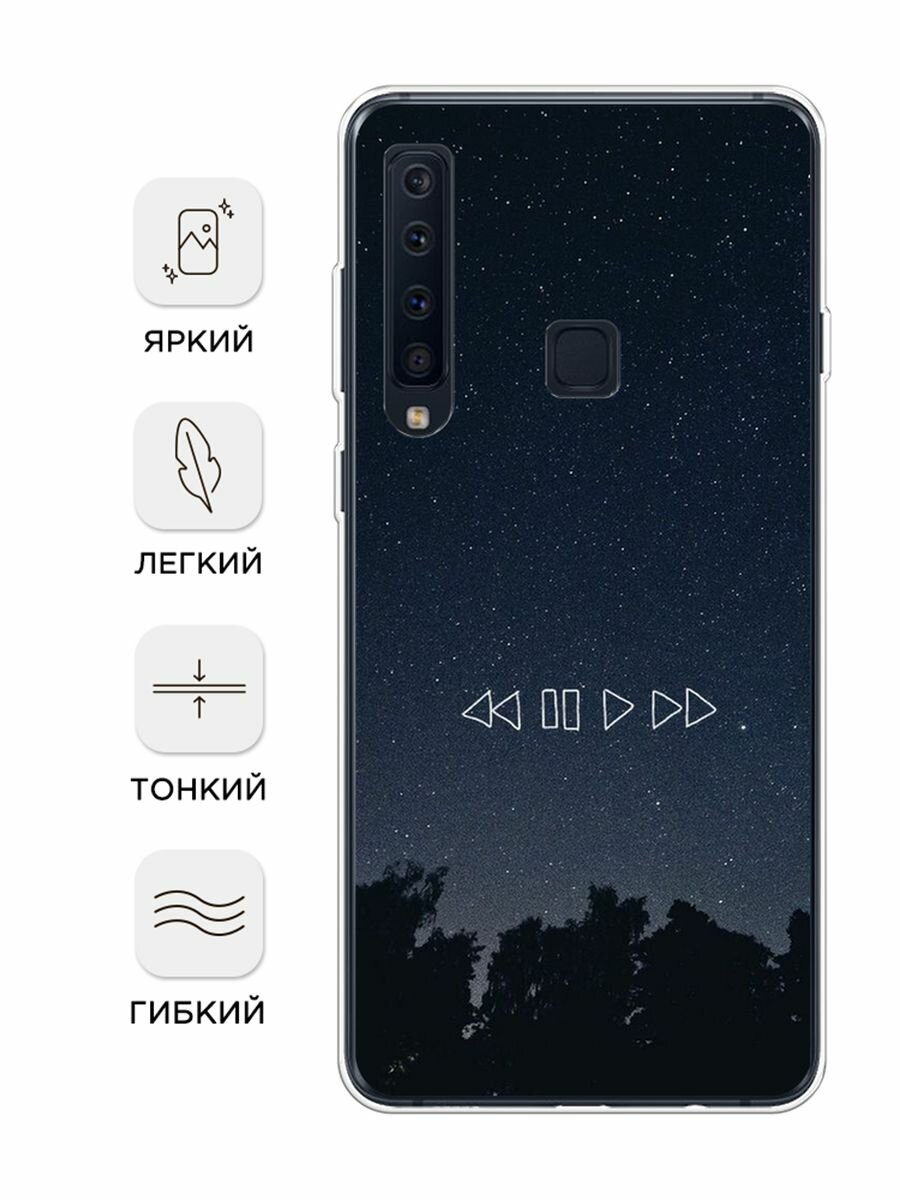 Чехол на Samsung Galaxy A9 2018 / Самсунг Галакси А9 2018 с принтом "Космическая музыка" — фото 1