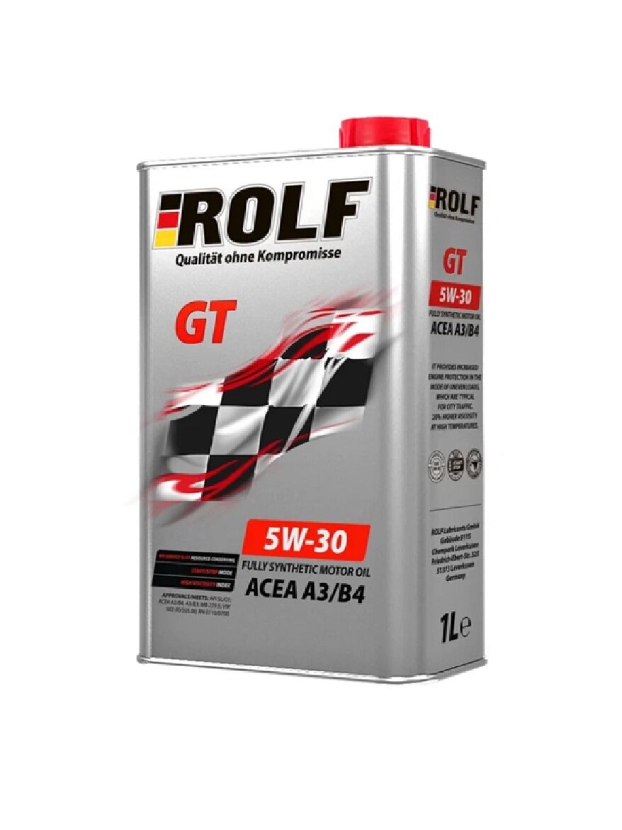 Моторное масло синтетическое ROLF GT 5W-30 ACEA A3/B4, 1 литр