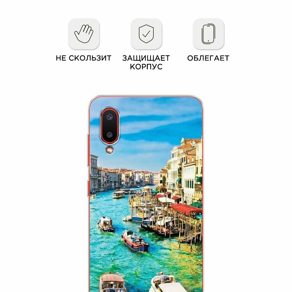 Чехол на Samsung Galaxy A02 / Самсунг Галакси А02 с принтом "Каналы Венеции" — фото 1
