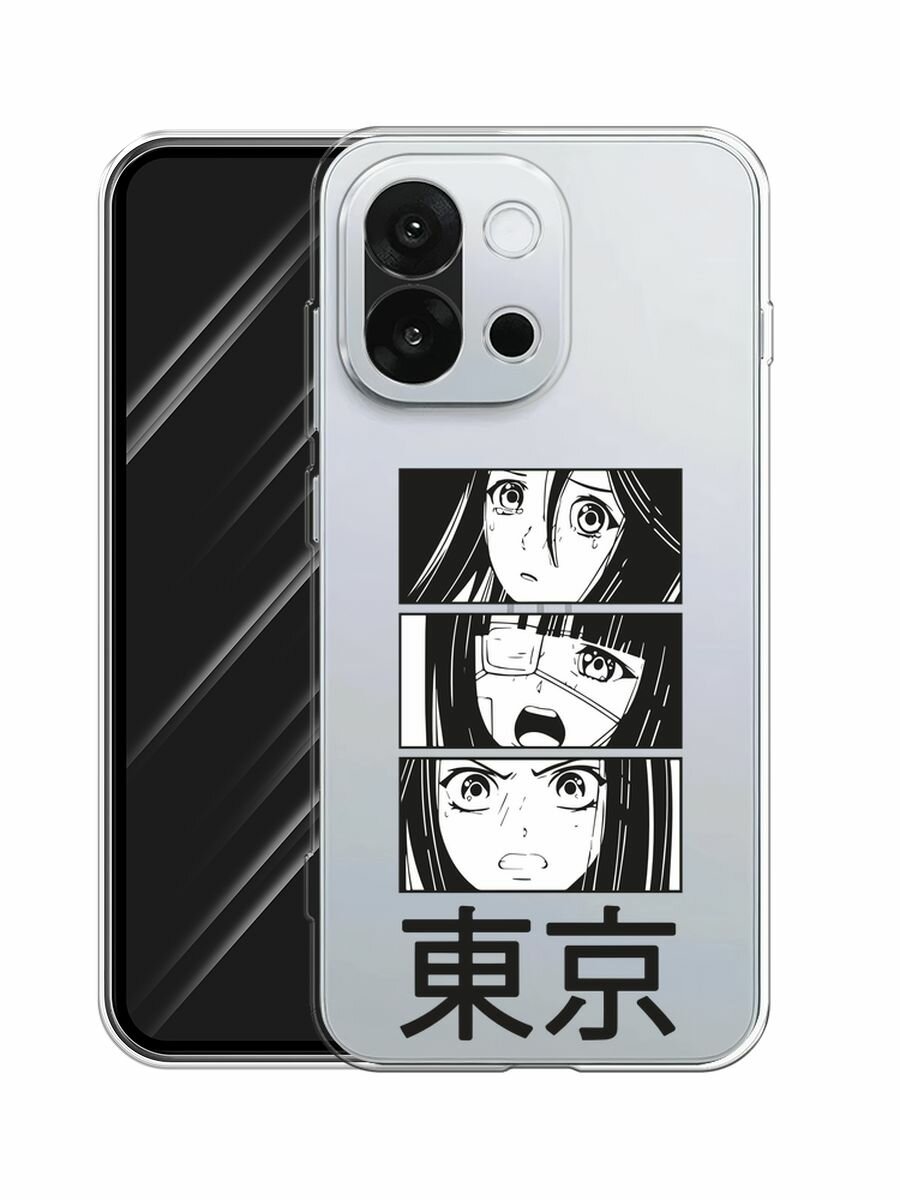 Чехол на OnePlus 13T / Ван Плас 13Т с принтом "Tokyo girls", прозрачный — фото 1
