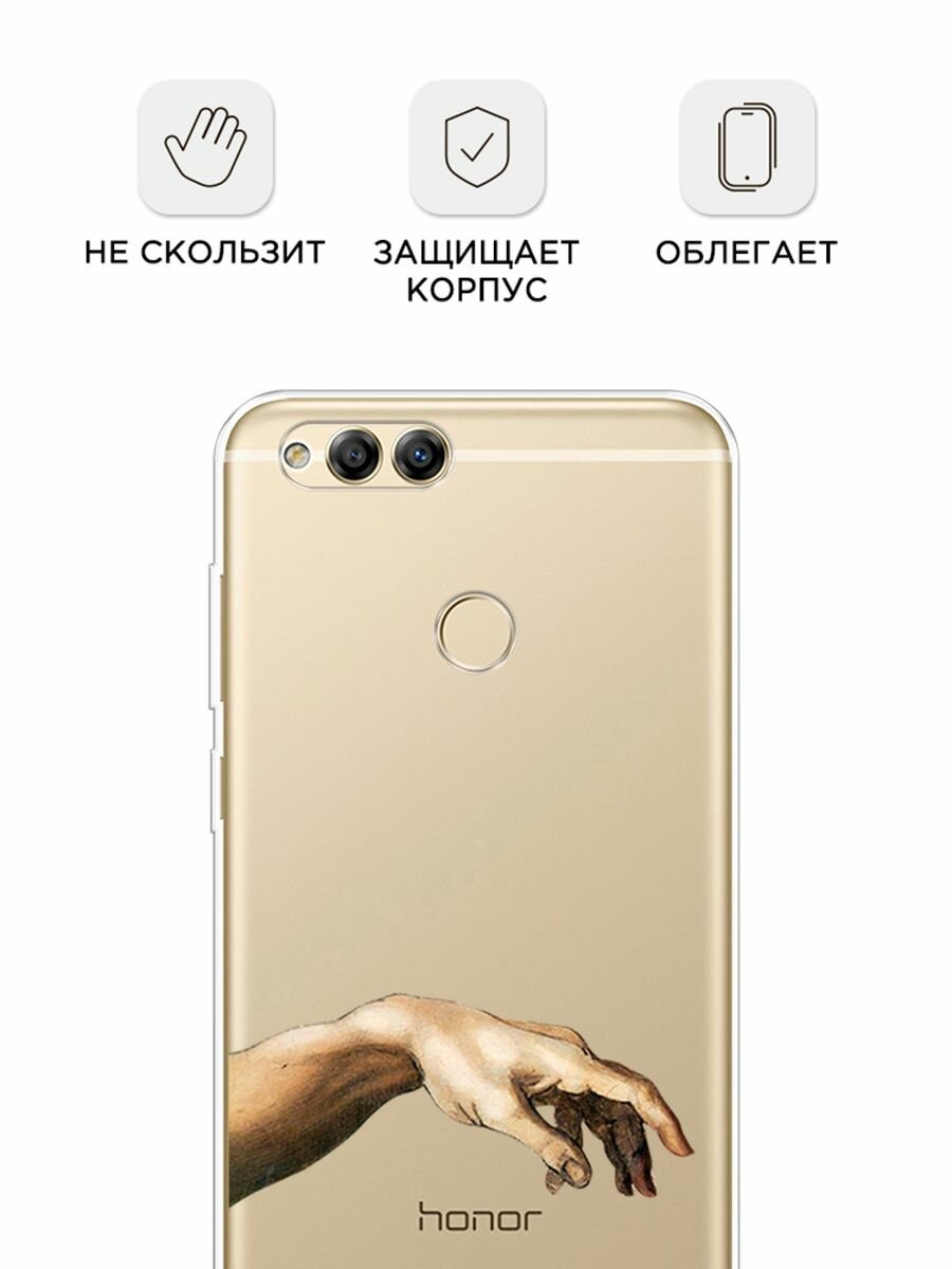 Чехол на Honor 7X / Хонор 7Х с принтом Creazione di Adamo 1, прозрачный — фото 1
