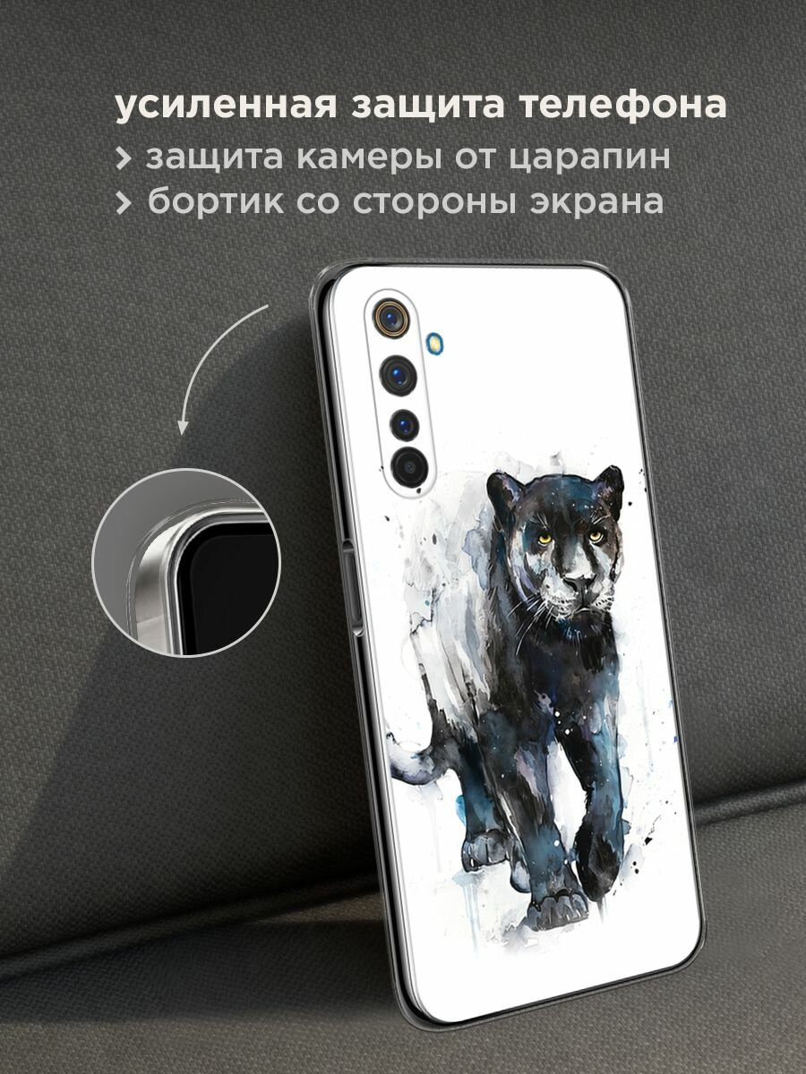 Чехол на Realme 6 Pro / Реалми 6 Про с принтом "Пантера арт 3" — фото 1