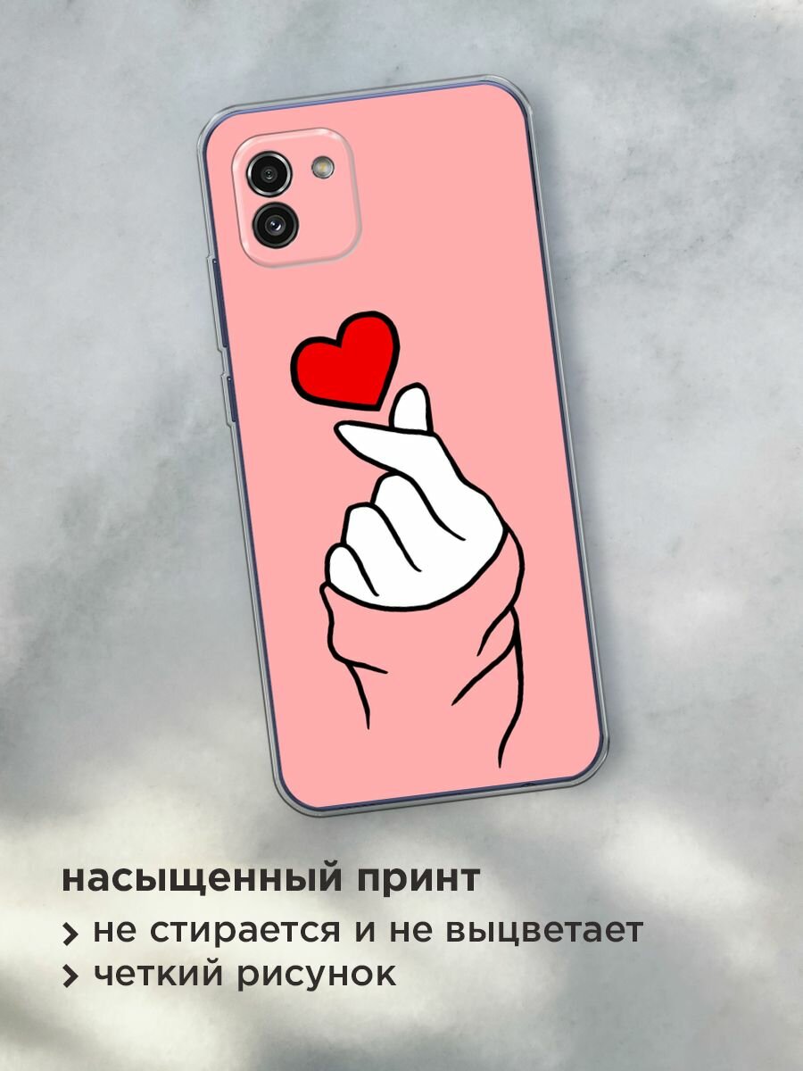 Чехол на Samsung Galaxy A03 / Самсунг Галакси А03 с принтом "Милое сердечко" — фото 1