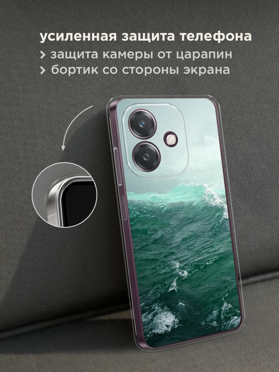Силиконовый чехол на Oppo A3/A3x / Оппо А3/A3x с принтом "Волны 12" — фото 1
