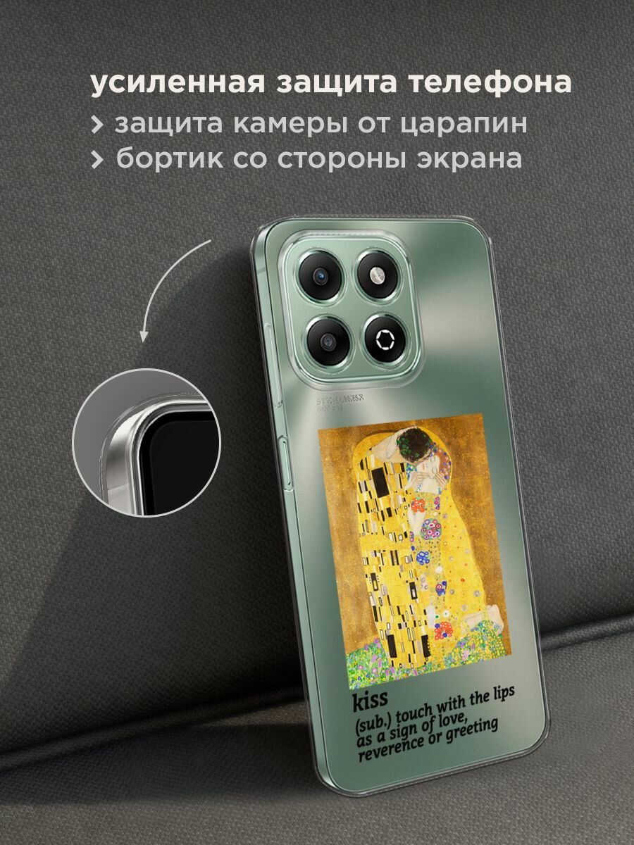 Чехол на Honor X6b / Хонор X6b с принтом "The kiss", прозрачный — фото 1