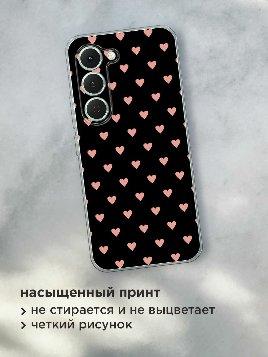 Чехол на Tecno Spark 40 Pro / Текно Спарк 40 Про с принтом "Розовые сердечки" — фото 1