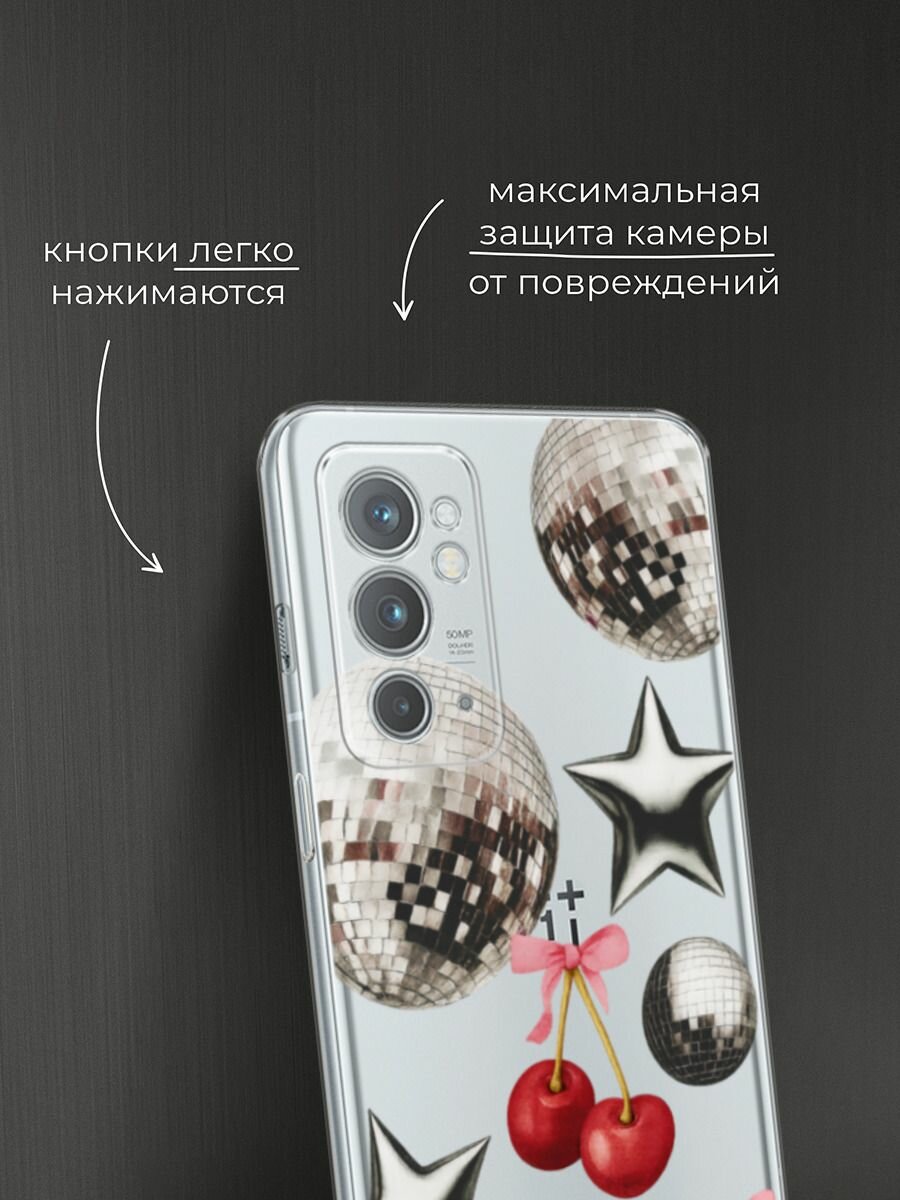 Чехол на OnePlus 9RT / ВанПлас 9RT с принтом "Стильная подборка", прозрачный — фото 1
