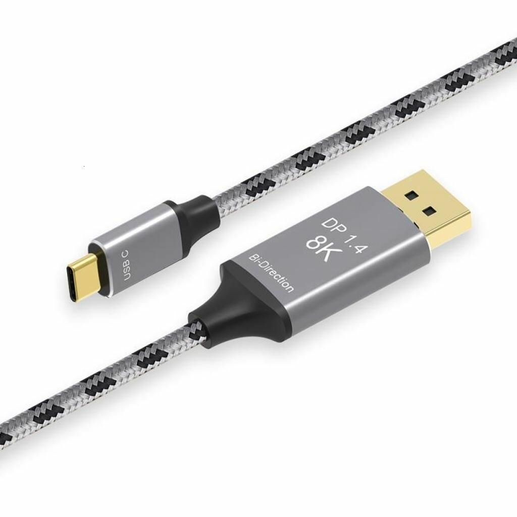Адаптер USB Type C DisplayPort 1.4 2M, кабель 8K@60Hz для улучшенных дисплеев мониторов