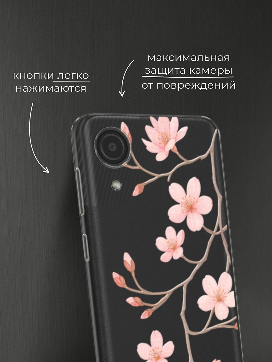 Чехол на Samsung Galaxy A03 Core / Самсунг Галакси А03 Core с принтом "Веточка распускающейся сакуры 2" — фото 1