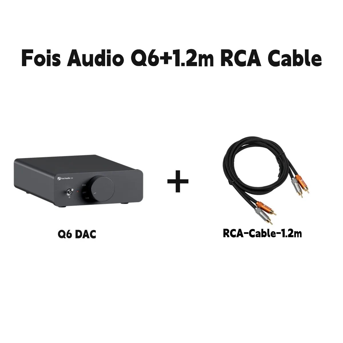 Fosi Audio Q6 Мини ЦАП AK4493S Q6-1.2M RCA Cable
