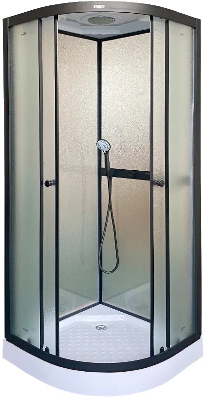 Душевая кабина Parly Frost F811B 80х80, с низким поддоном, профиль черный, стекло рифленое