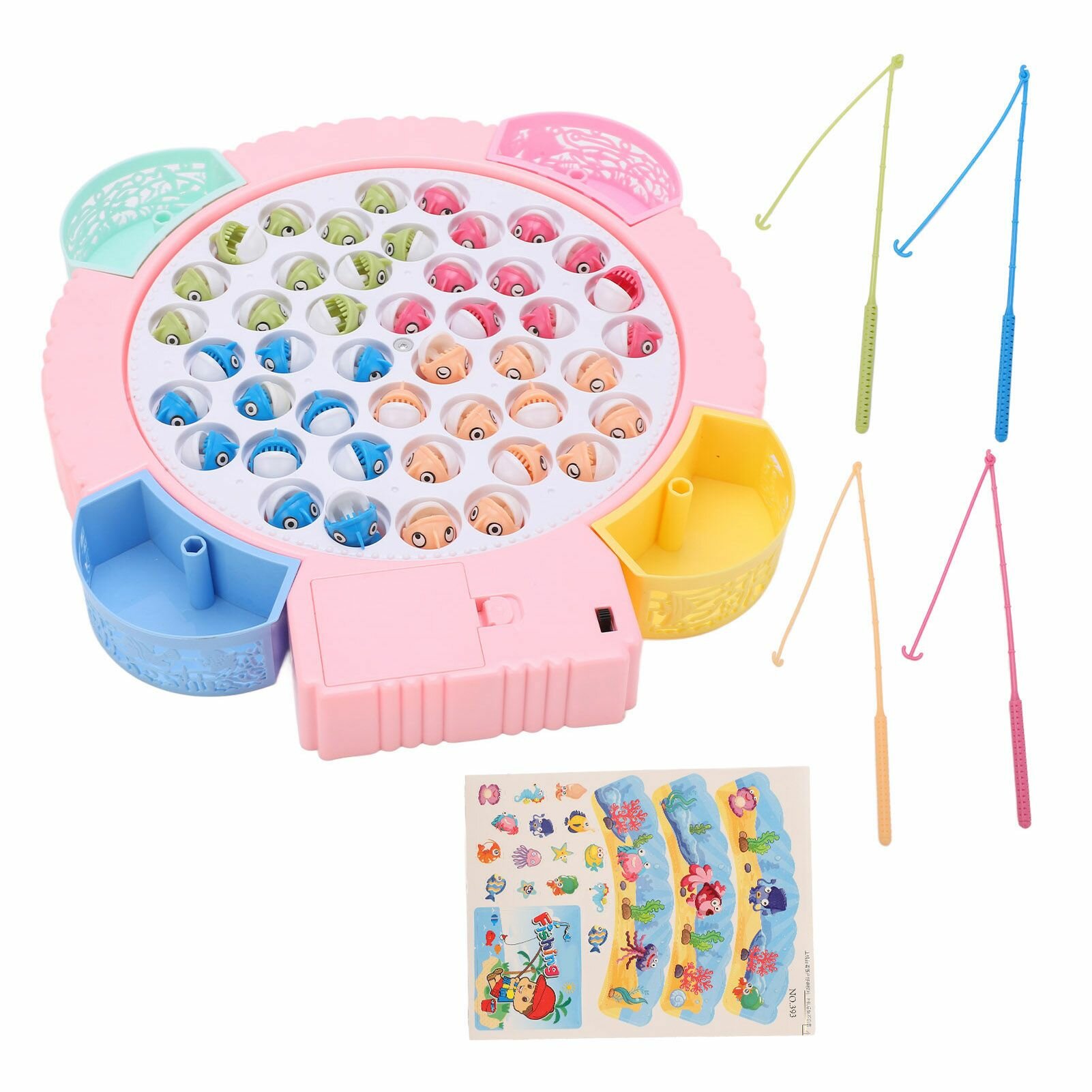 Детская электрическая вращающаяся тарелка для рыбалки, улучшенное цветовосприятие, детские игрушки для рыбалки для 3+