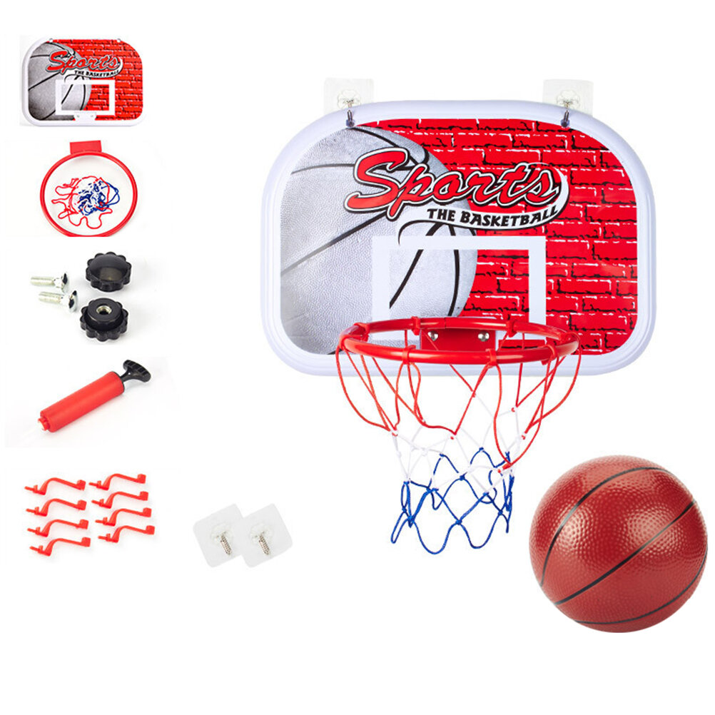 Mini Basketball Hoop 34 x 30 cm Indoor with Ball and Pump Toy Gifts for Kids Adults
