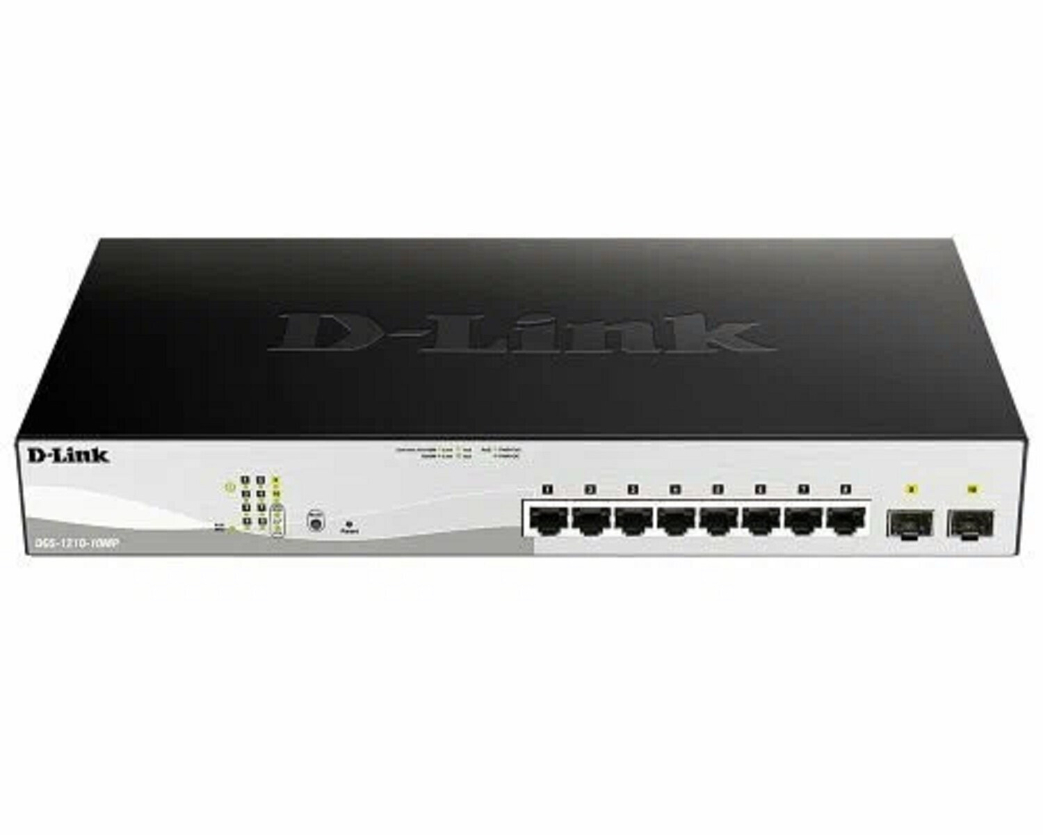 Коммутатор PoE D-link DGS-1210-10MP/F1A 8xUTP 100/1000 PoE+, 2xSFP Gigabit, 130Wt, 19"