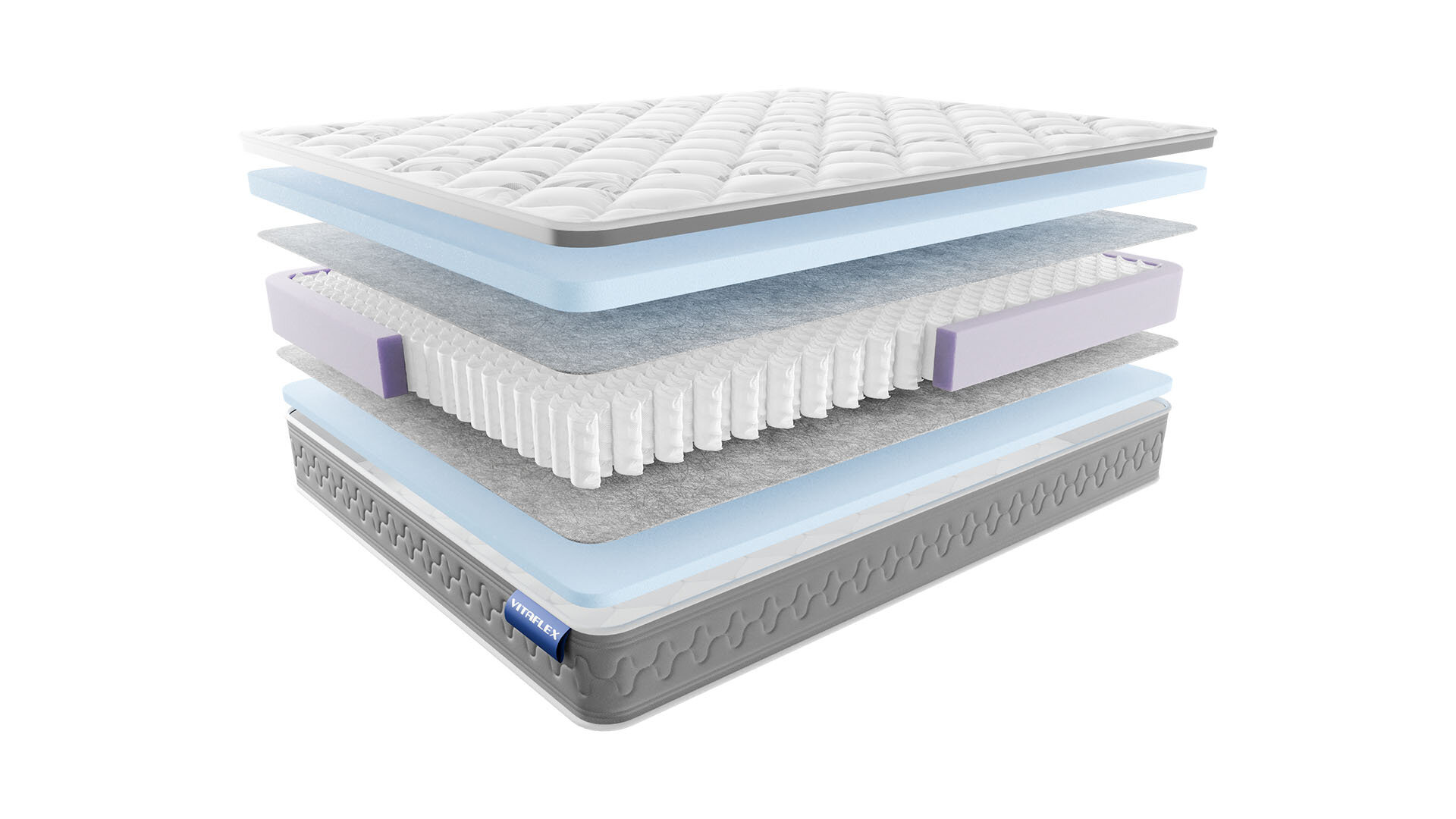Матрас Vitaflex SleepFlow Tempora 90х200 высота 22 см анатомический средней жесткости Независимые пружины