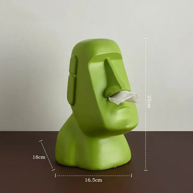 Коробка для салфеток Моаи, Зеленый