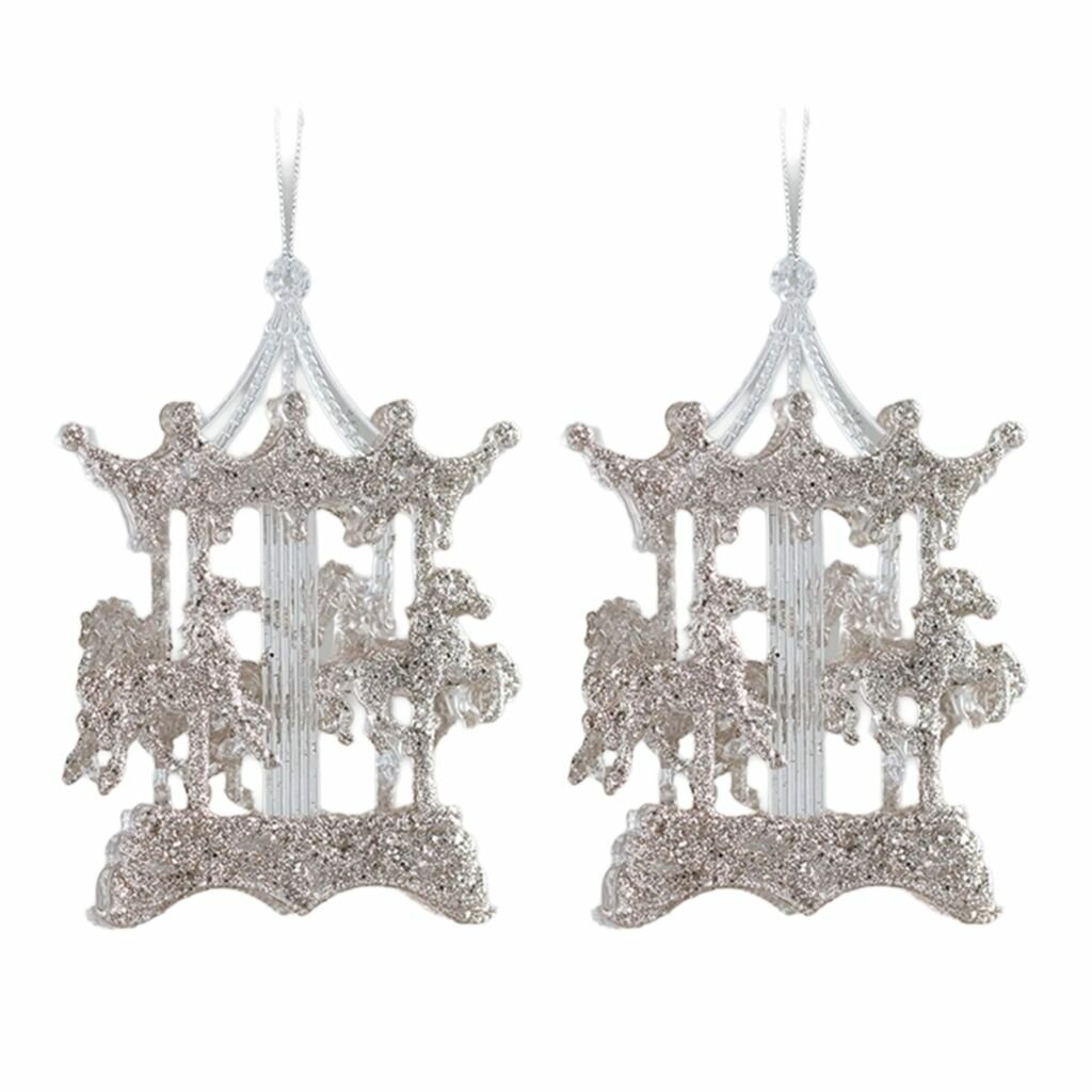 Праздничное оформление, Рождественские акриловые подвески - 2 шт. вращающаяся карусель, набор