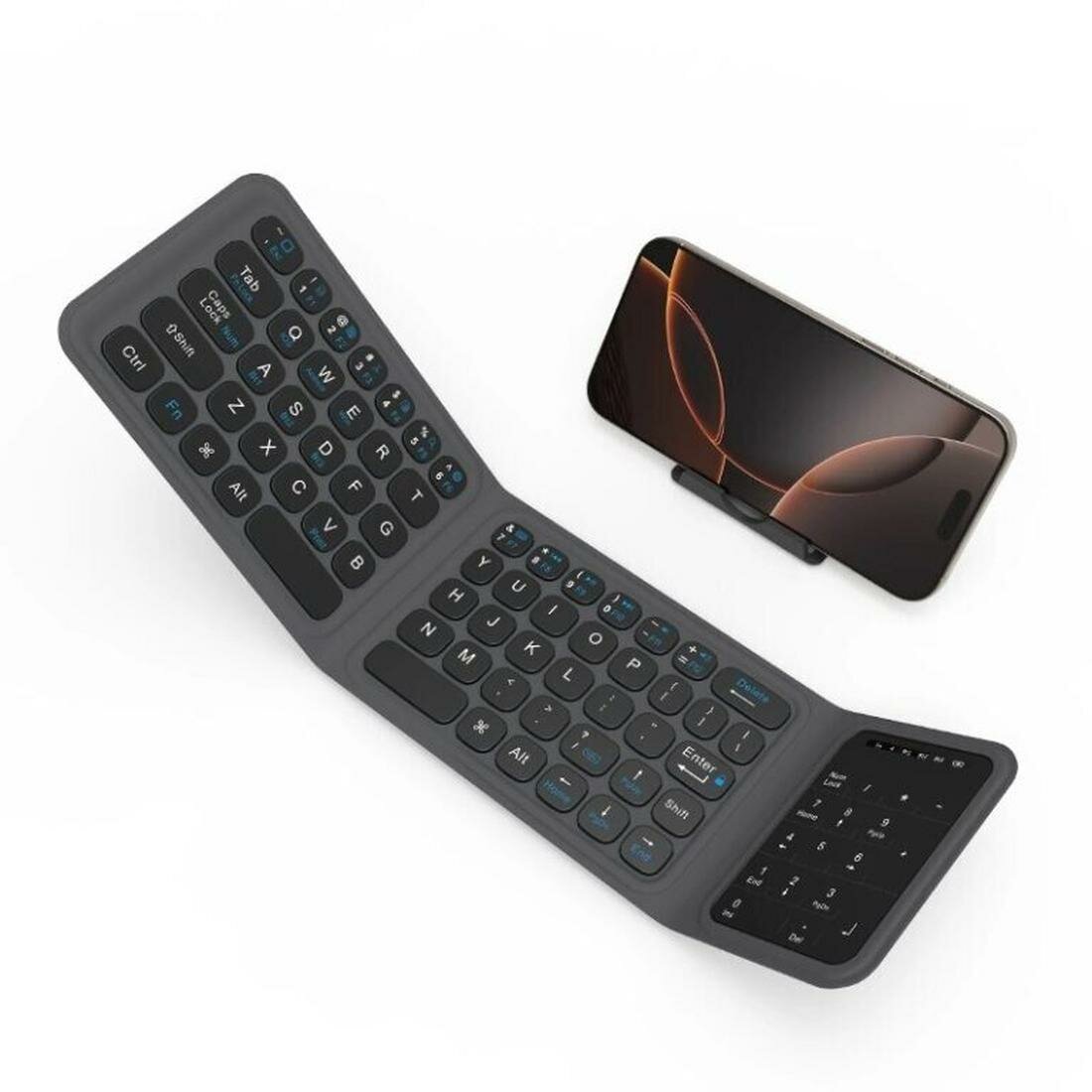 Беспроводная клавиатура с тачпадом Foldable Wireless keyboard FMK-05, черная (англ раскладка)