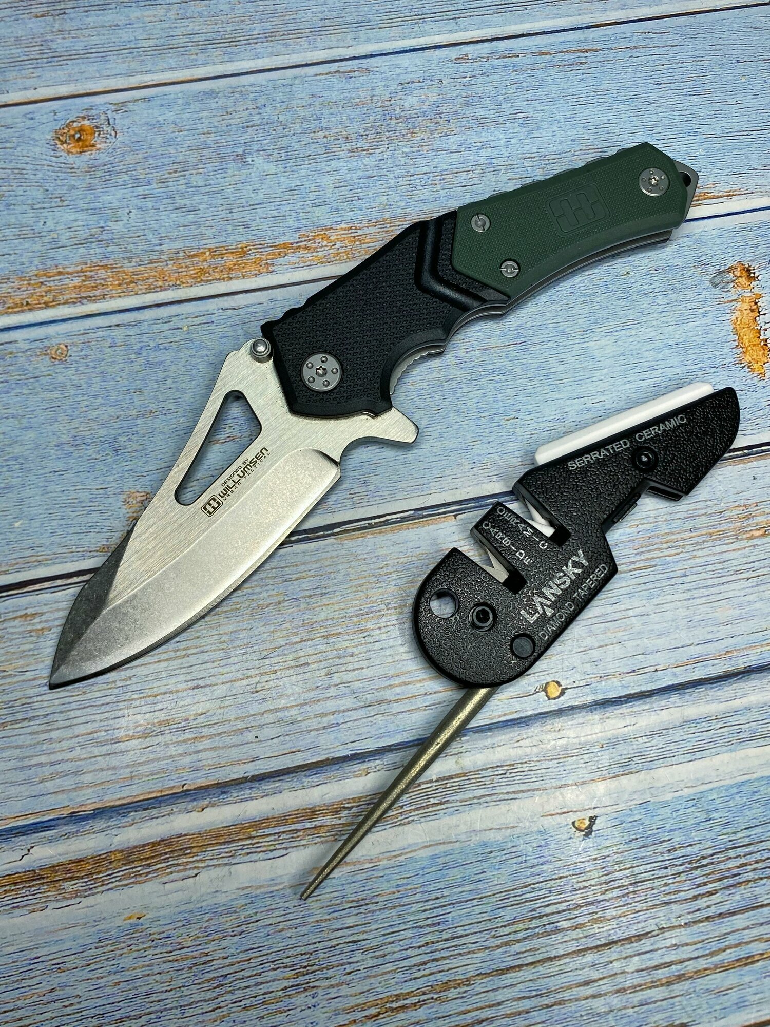 Набор Lansky Responder Combo Pack - складной нож и точилка, UTR7