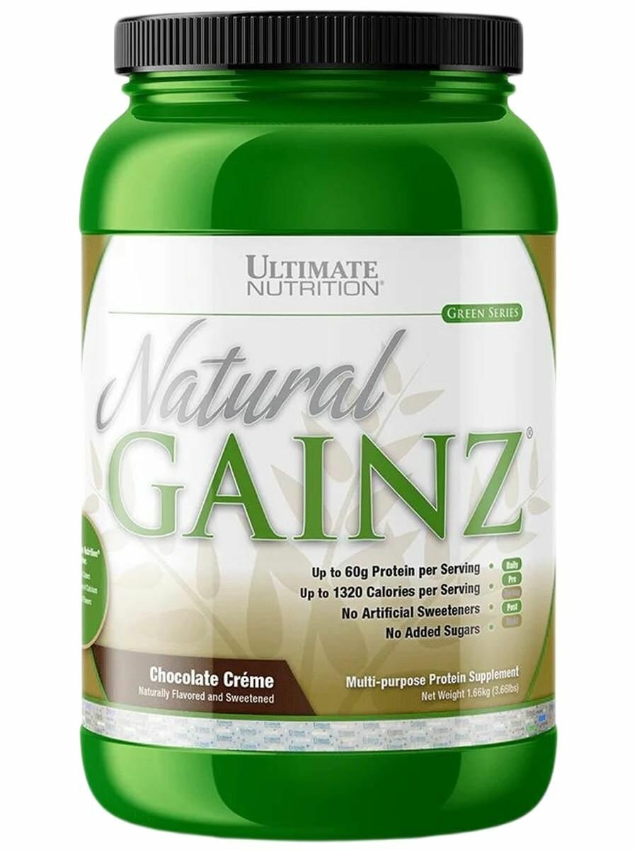 Ultimate Nutrition Natural Gainz 1666 г , Натуральный гейнер