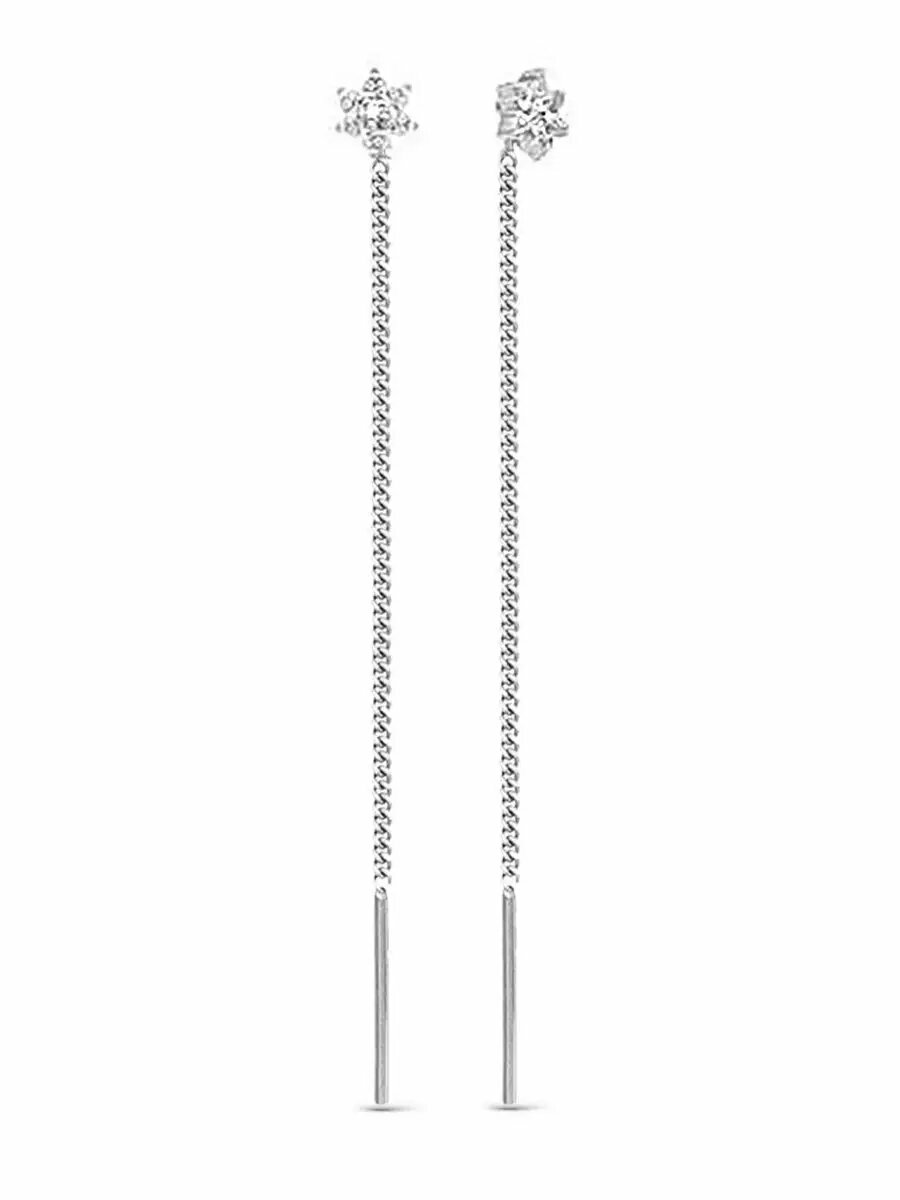 Серьги, серебро, 925 проба, фианит