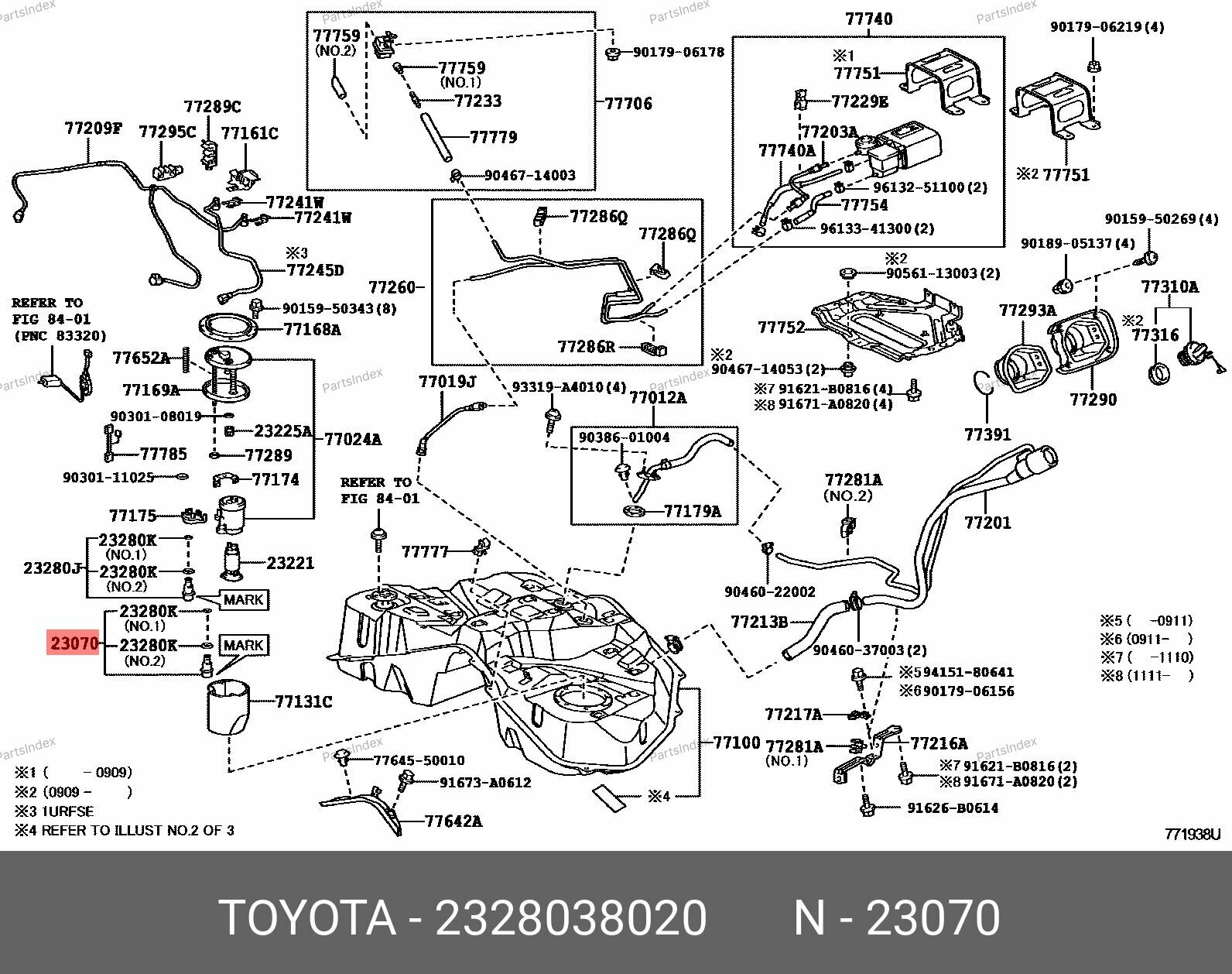 Регулятор давления топлива, TOYOTA 2328038020
