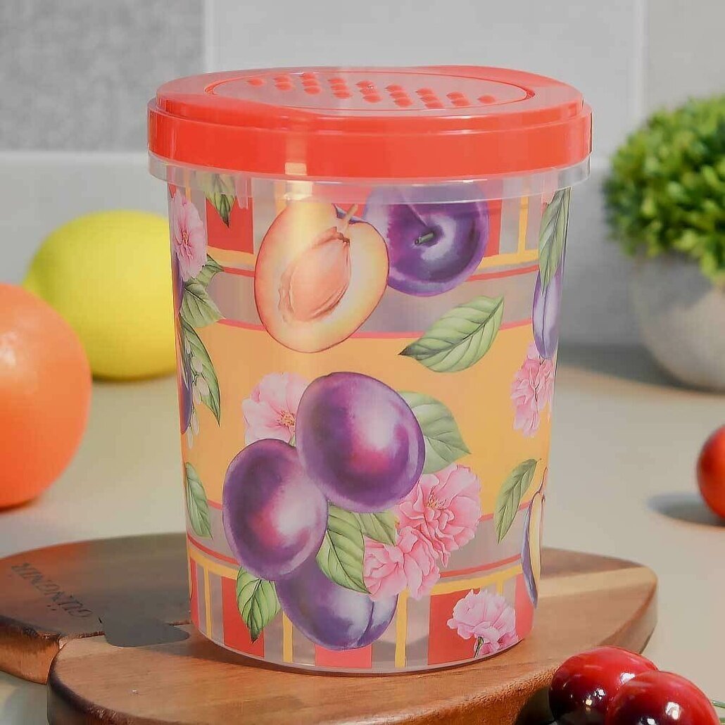 Банка с крышкой 1л "Asti. Сицилия", цвет красный, удобное хранение продуктов