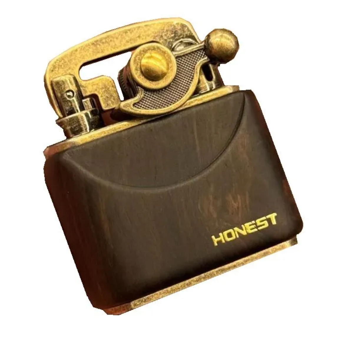 Бензиновая зажигалка Honest Монго, металл, черное дерево, в подарочной упаковке