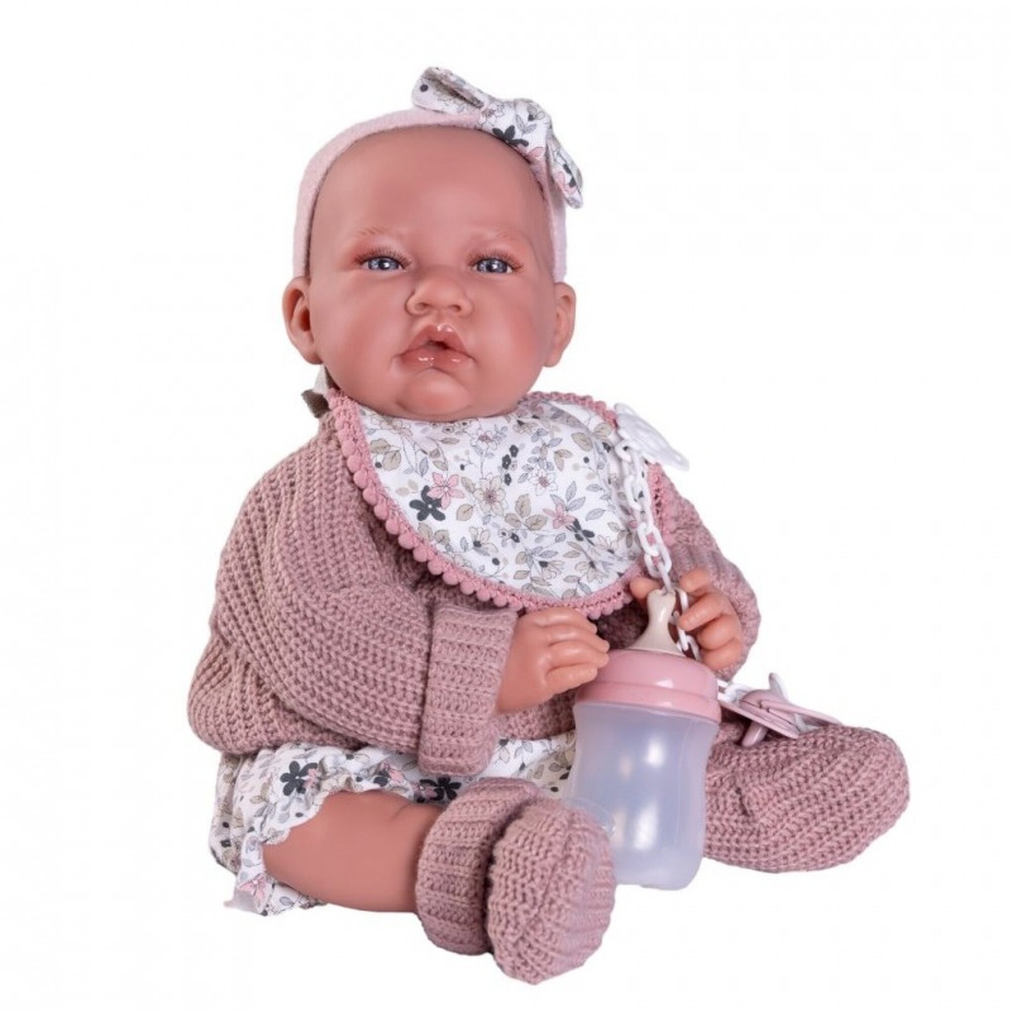 Кукла Antonio Juan Baby Lua 33390, с бутылочкой, виниловая, 42см