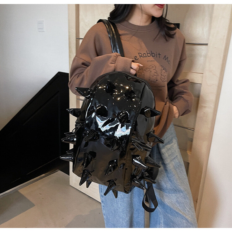 Рюкзак универсальный, блестящий, светло-золотой