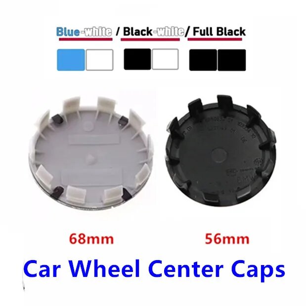 4 шт, 56 мм, 68 мм, центральная крышка колеса автомобиля, 56mm - 4pcs, JointName Blue White