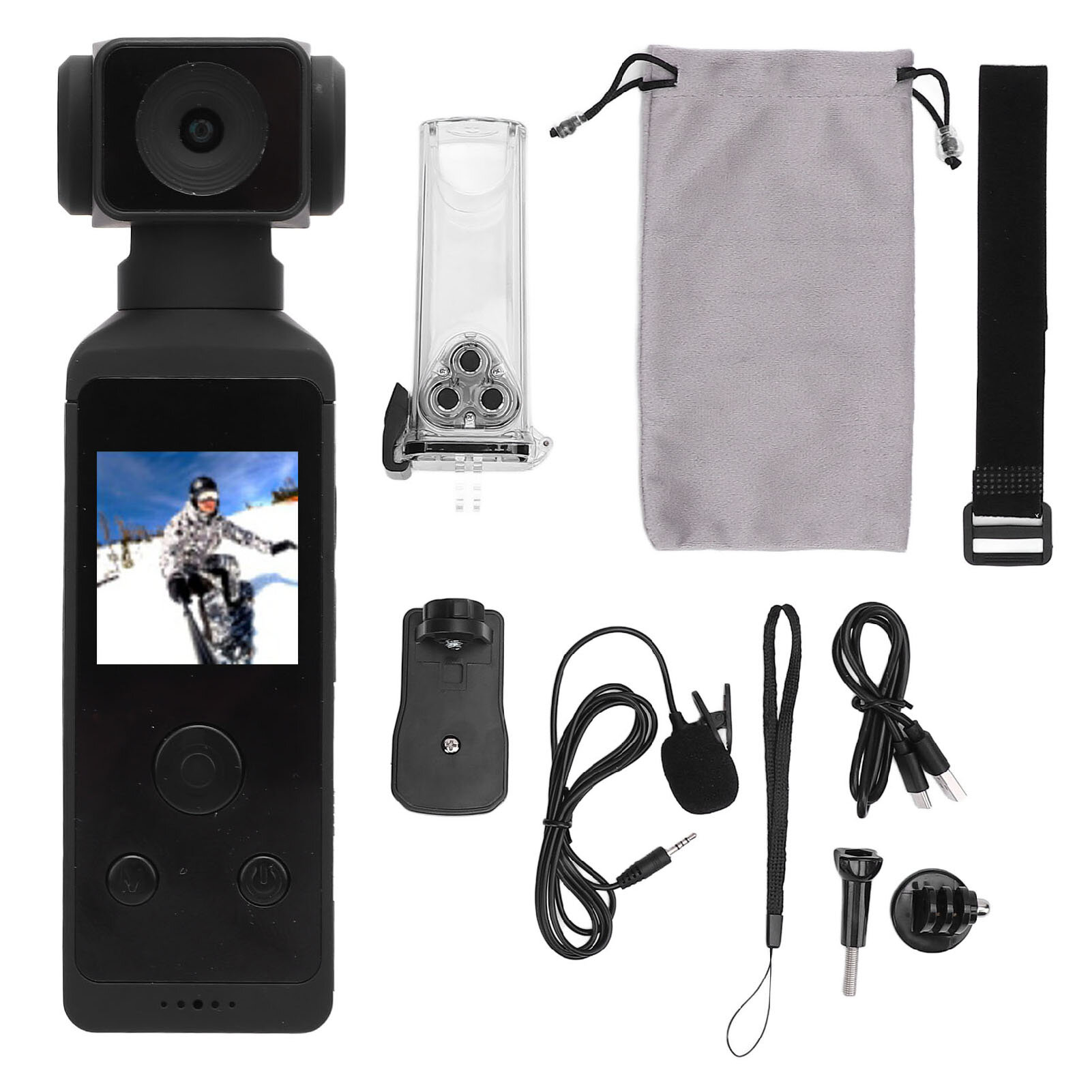Sports Camera 5K 30FPS HD Vlog Video Filming Action Cam 270 Degree Rotatable 1.33in Screen WIFI Control Outdoor Riding