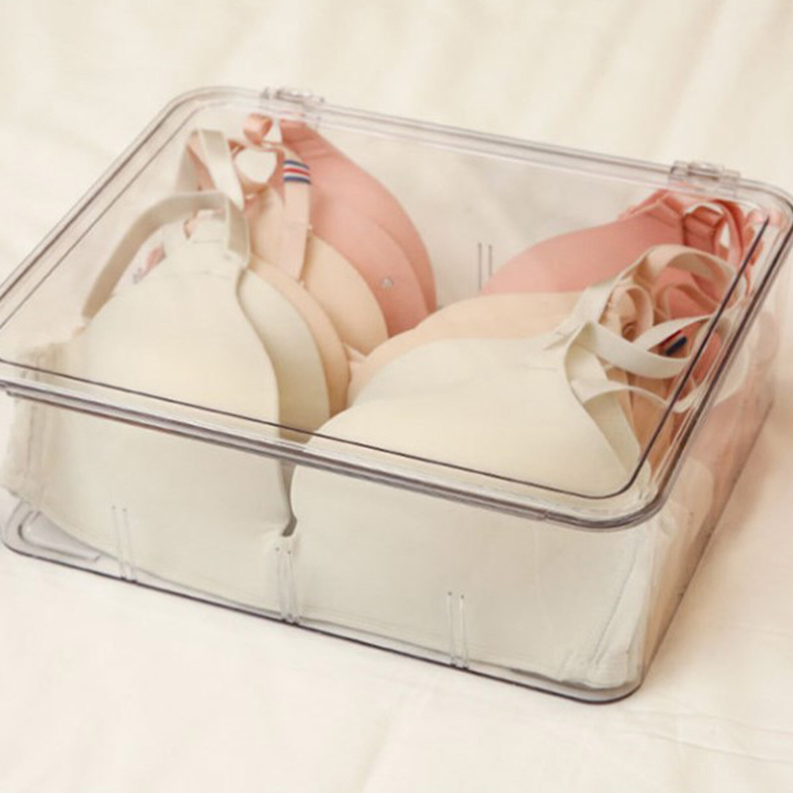 Прозрачная коробка для хранения носков, пластиковая прозрачная перегородка, органайзер для нижнего белья, органайзер для хранения носков, нижнего белья, галстуков