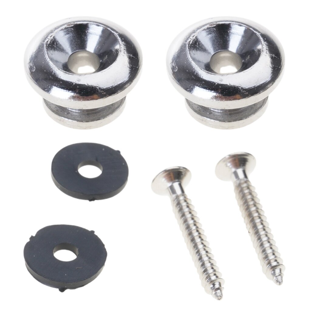 2 Хромированных Ремешка С Кнопочными Замками И Винтами Для Шайбы Запасная Часть Для Мандолины Гитары