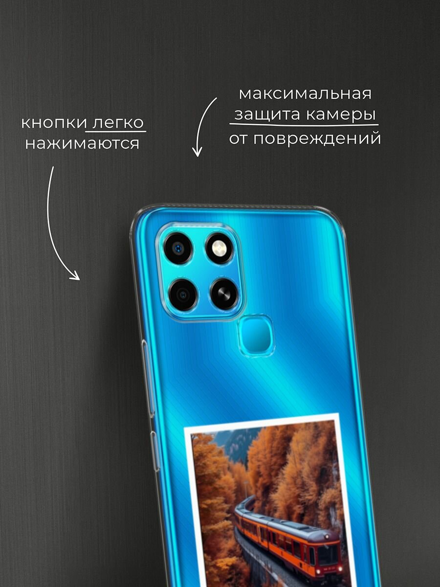 Чехол на Infinix Smart 6 / Инфиникс Смарт 6 с принтом Дорога в осень — фото 1