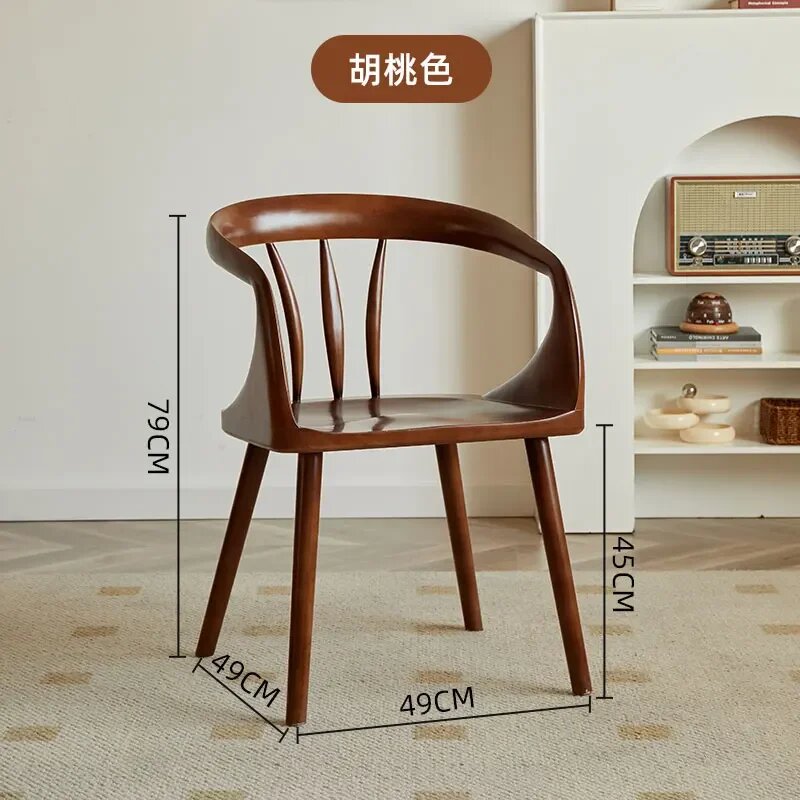 Скандинавские простые столы и стулья из черного ореха, спинка для отдыха, обеденные стулья, бревенчатые бытовые китайские ретро обеденные стулья shape A - A