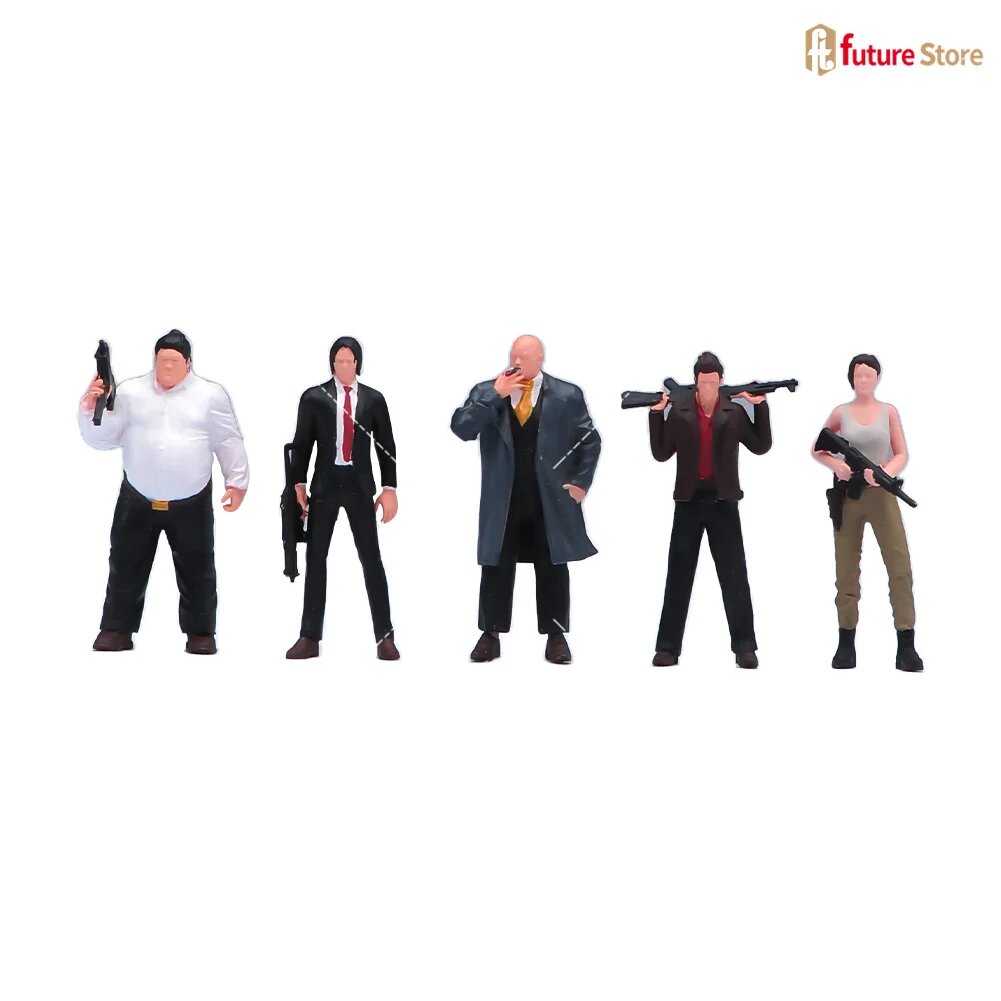 Миниатюрные фигурки Fierce Bandits 1/64 1/43 1/87 1/24 1/18 Painted 5pcs A, 1 64