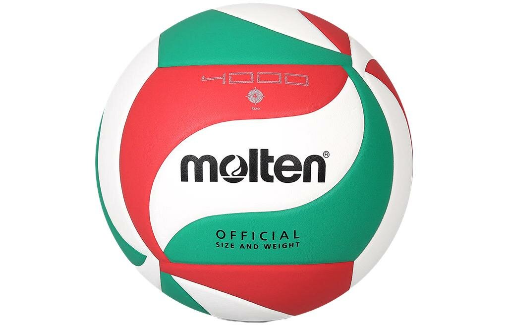 Волейбольный мяч унисекс Molten PU Size 5, красный, зеленый, белый, 9538741, размер 5, многоцветный