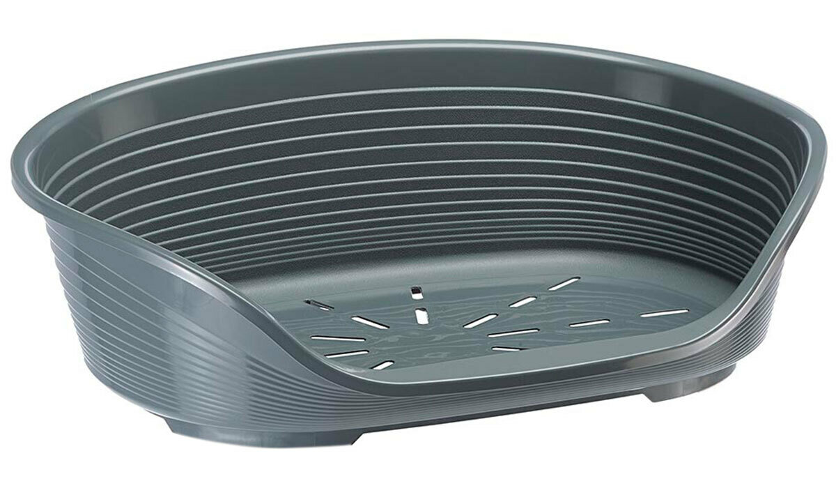 Лежак пластиковый для собак FERPLAST SIESTA DELUXE 6, 70,5 х 52 х 23,5 см (темно-серый)