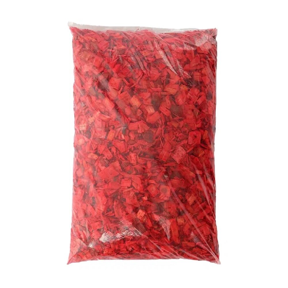 Щепа декоративная красная в мешках для сада, 50 л , 1 упаковка