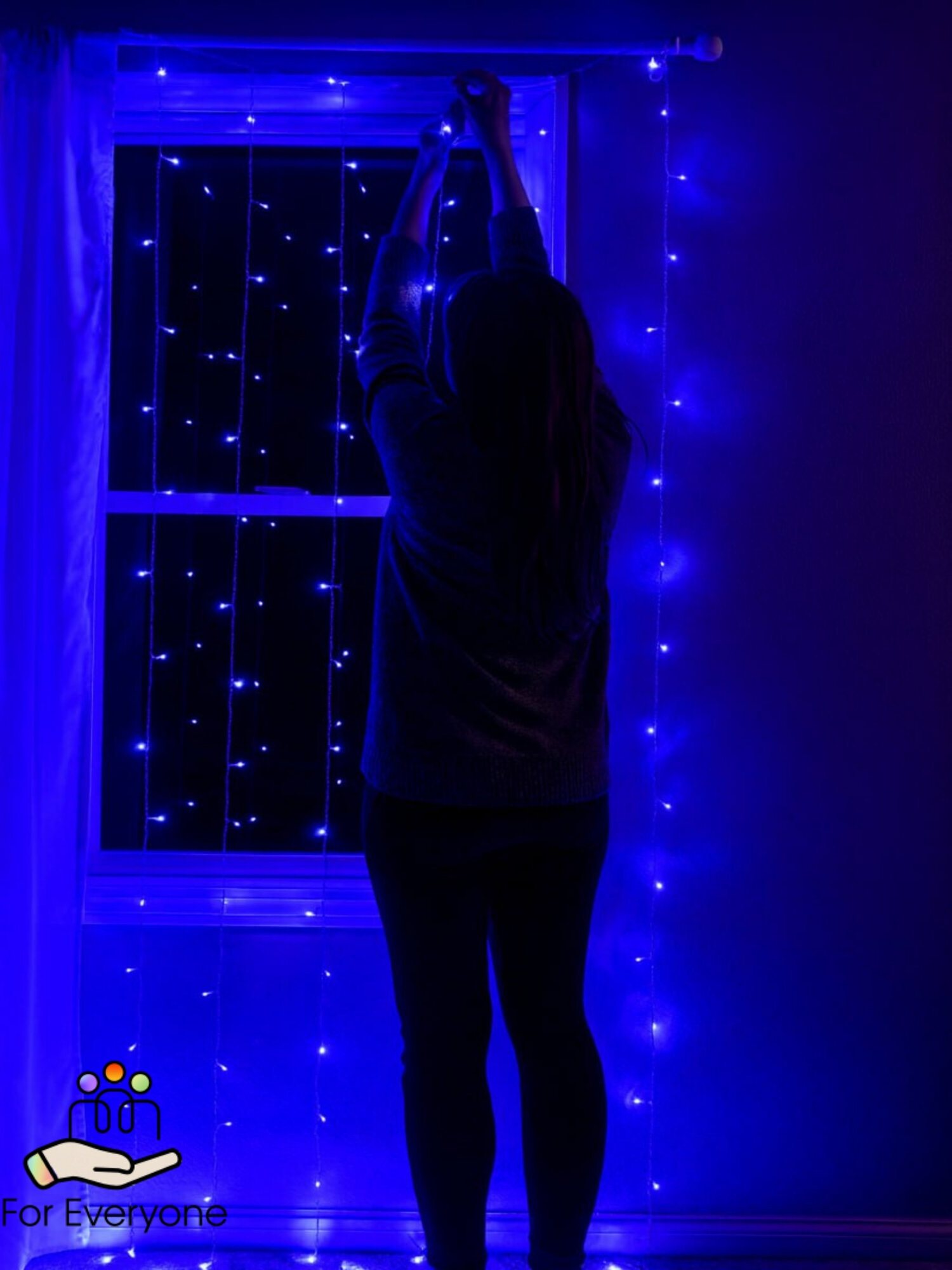 Светодиодная гирлянда занавес, 3х2 метра, 320 LED, 8 режимов, синяя