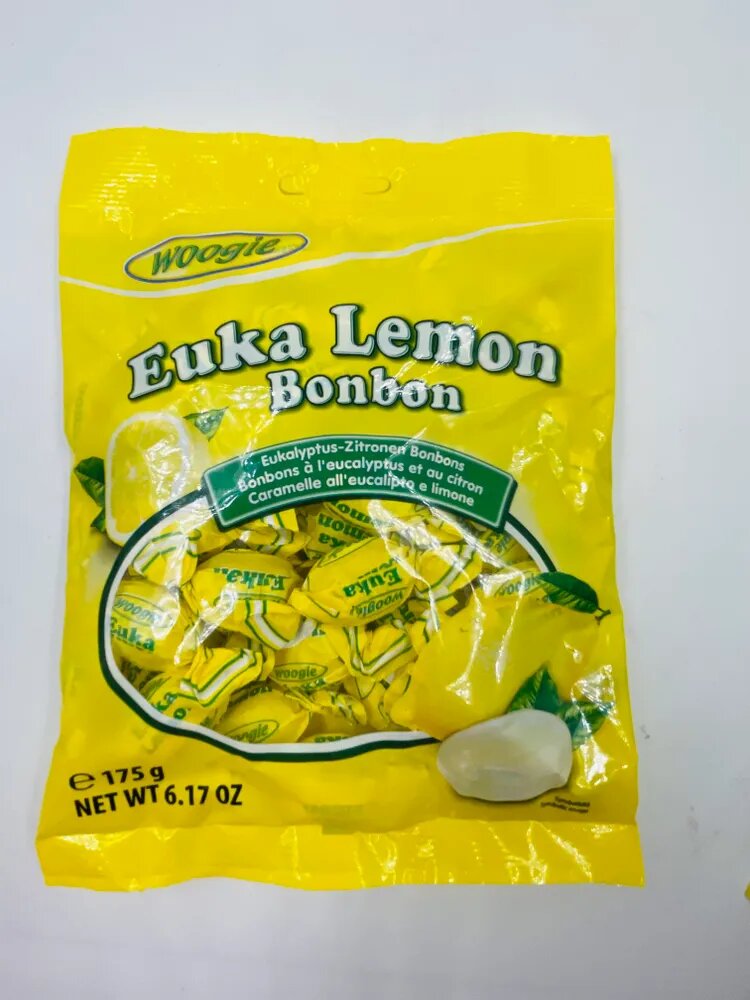Карамель леденцовая "Woogie Euka Lemon", лимон с эвкалиптом, 175 г
