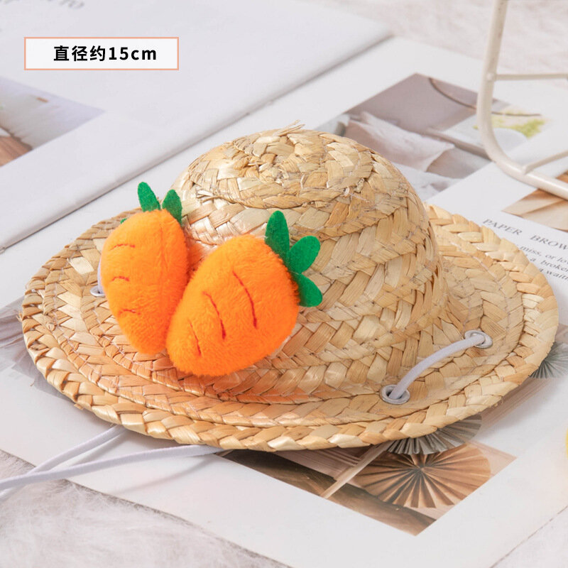 Шляпка с морковью для кошек и собак, малый размер, летний аксессуар, дизайн вдохновленный овощами