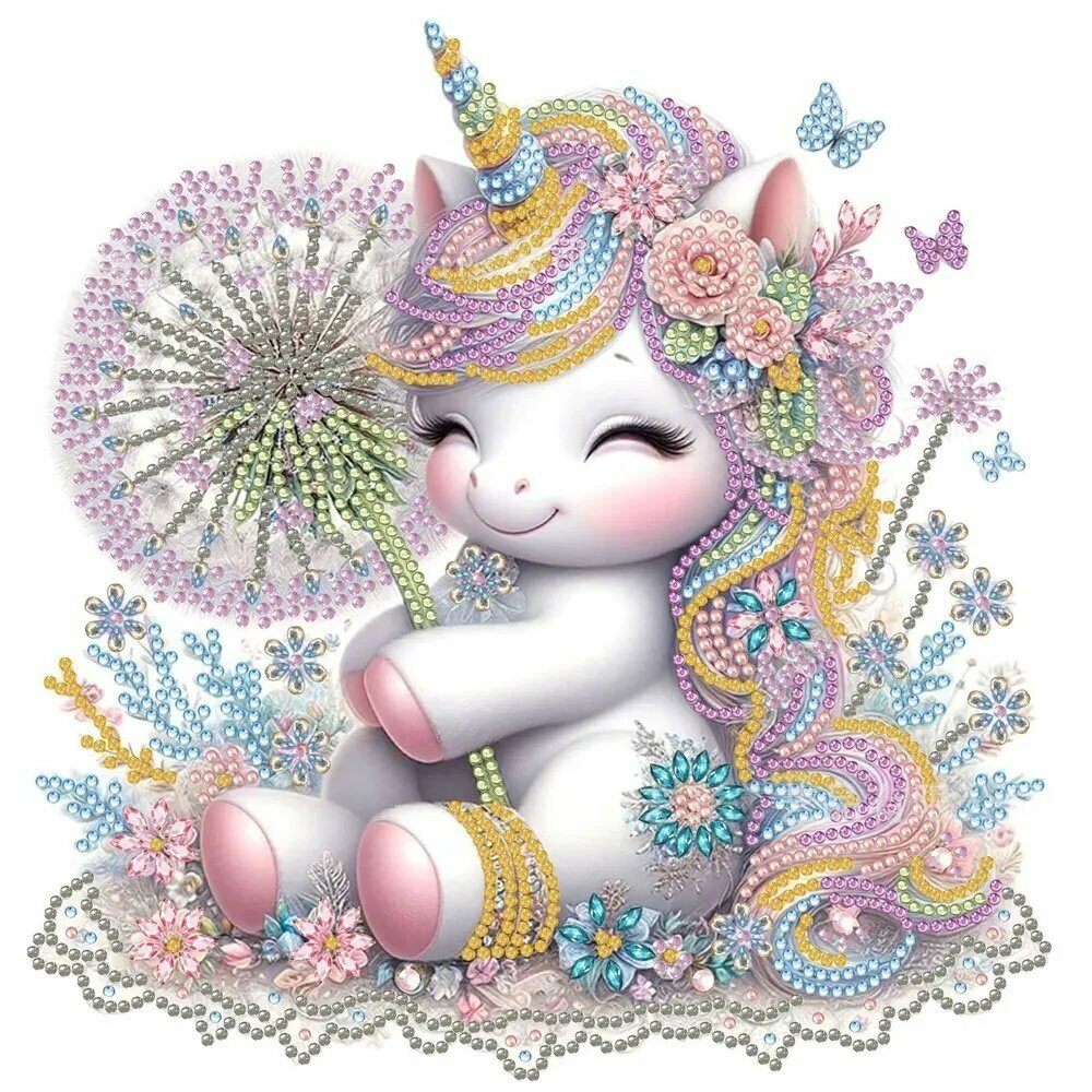 Алмазная мозаика "Единорог" Картина стразами Алмазное хобби 30х30см Домашний декор